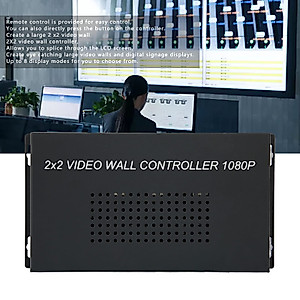 PUSOKEI LCD Video Wall Controller, 2X2 Video Image Processor, 1920x1080p 60HZ Screen Resolution, HDMI1.3 Input, 4 Output Support Splicing 2X1/3X1/4X1/1X2/1X3/1X4(US)