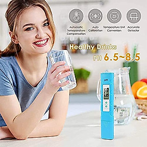 YUESFZ Precise Digital PH Meter, Professional PH Meter 0.01 PH High Precision Water Quality Tester with 0-14 PH Measurement Range, Suitable Practical Water Quality Detector