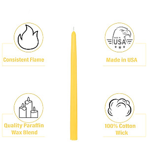 CandleNScent Taper Candles | Tapered Candlesticks - dripless 10 Inch unscented | Holiday Green | 4 Pack