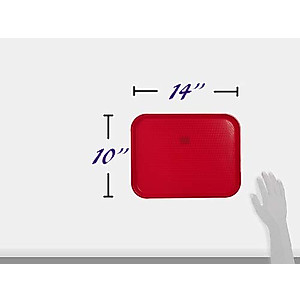 Fast Food Tray 10 x 14 Red Rectangular Polypropylene Serving Tray for Cafeteria, Diner, Restaurant, Food Courts