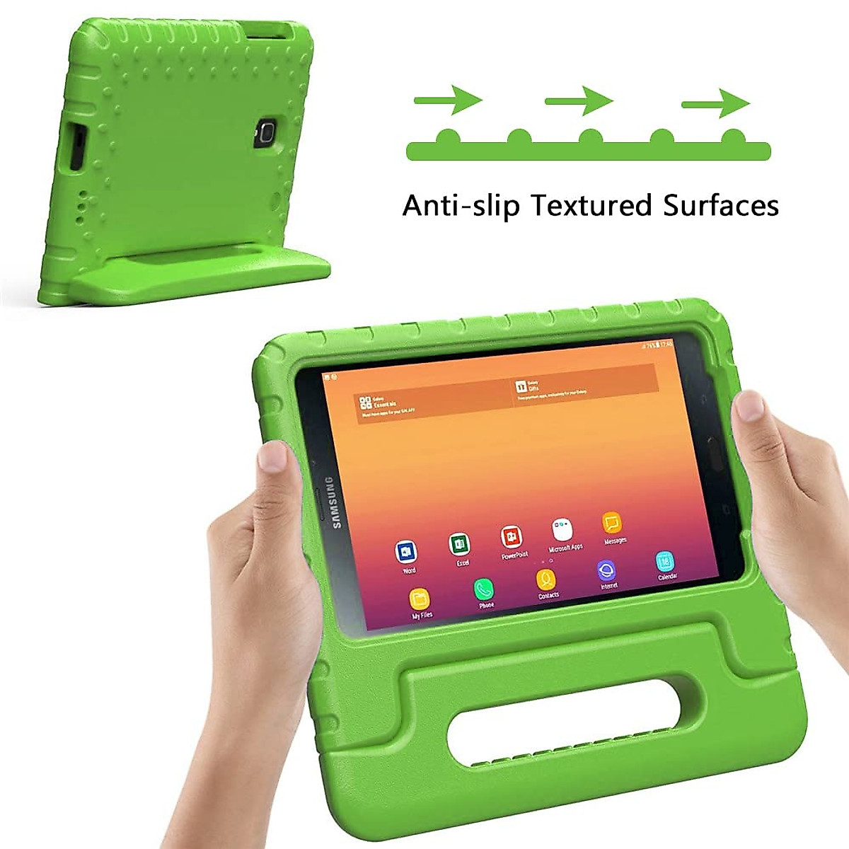 Viahoo Case for Samsung Galaxy Tab A 8.0 Tablet 2017 Release Models SM-T380/SM-T385 Kid-Proof & Shockproof Sturdy Foam Cover Lightweight Durable Case, Green