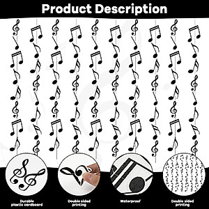 12 PCS Musical Note Banners Music Themed Party Decorations Hanging Swirl Musical Notes Garland Kit Music Note Paper Cutouts for Music Concert Music Themed Birthday Wedding Baby Shower Party Decor