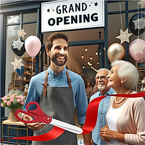 Red Ribbon Cutting Ceremony Kit – Grand Opening Ribbon and Scissors for Special Events Giant Scissors 20 Inch Giants Ribbon Cutting Scissors with Red Ribbon for Inaugurations and Ceremonies