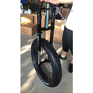 NBPOWER 26 * 4.0 Bike Air Fat Fork- Oil Spring Suspension Fork, Snow/Beach Fat KKE Fork 26 * 4.0 Tires, Alloy Material Fit 4.0" Tire Mountain Bike