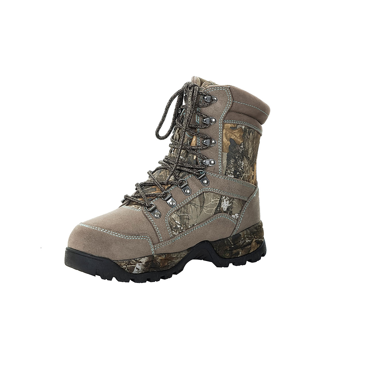 DOING SOMETHING GREAT Lace Up Insulated Hunting Boots for Women - Water-Resistant and 1400g Insulated with Traction Grip Sole, Realtree Edge, 8