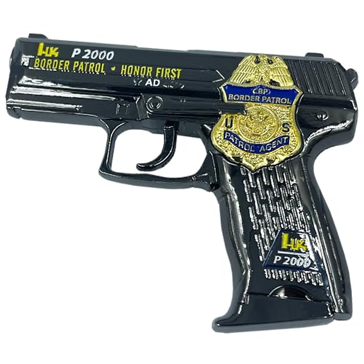 LEO Challenge Coins BL17-011 Border Patrol Agent CBP BPA HK P2000 Challenge Coin Police Honor First, Black, 3.25