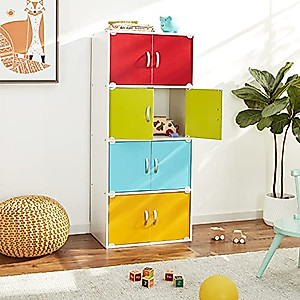 Hodedah Bookcase, 4 Shelf, Rainbow