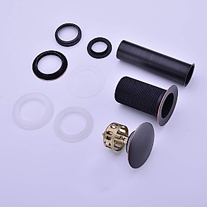 HANEBATH Pop-up Drain with Strainer Basket, Bathroom Sink Drain Assembly Less Overflow, Oil Rubbed Bronze