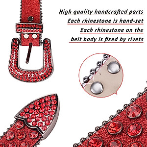 MUKINGBELTS Men Women Rhinestone Belt Luxury Strap Leather Sparkle Studded Belts Western Bling Bling Diamond Cowboy Belts