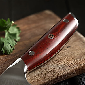 YARENH Chinese Cleaver Knife, 7 inch Professional Kitchen Knife, Damascus Steel Blade, 67 Layers, African Sandalwood Handle, Suitable for Cutting Vegetables and Meat, Gift Box Packaging