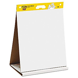 3M Post-it 563R Self Stick Tabletop Easel Unruled Pad, 20 x 23, White, 20 Sheets