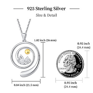 Ring Holder Necklace for Women - 925 Sterling Silver Mountain Dog Music Necklaces Wedding Engagement Rings Holder Jewelry for Wife Ring Keeper Necklace Mothers Day Gift (Mountain)