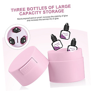 Beaupretty Eyelash Glue Jar Sealed Eyelash Storage Box Cosmetic Storage Tank Extension Supplies for Lash (Pink)