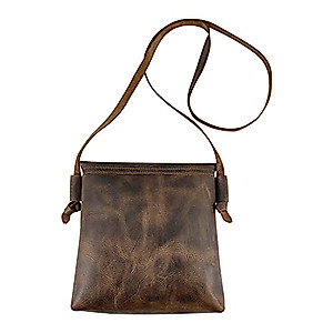 Hide & Drink, Vertical Shoulder Bag Handmade from Full Grain Leather - Bourbon Brown