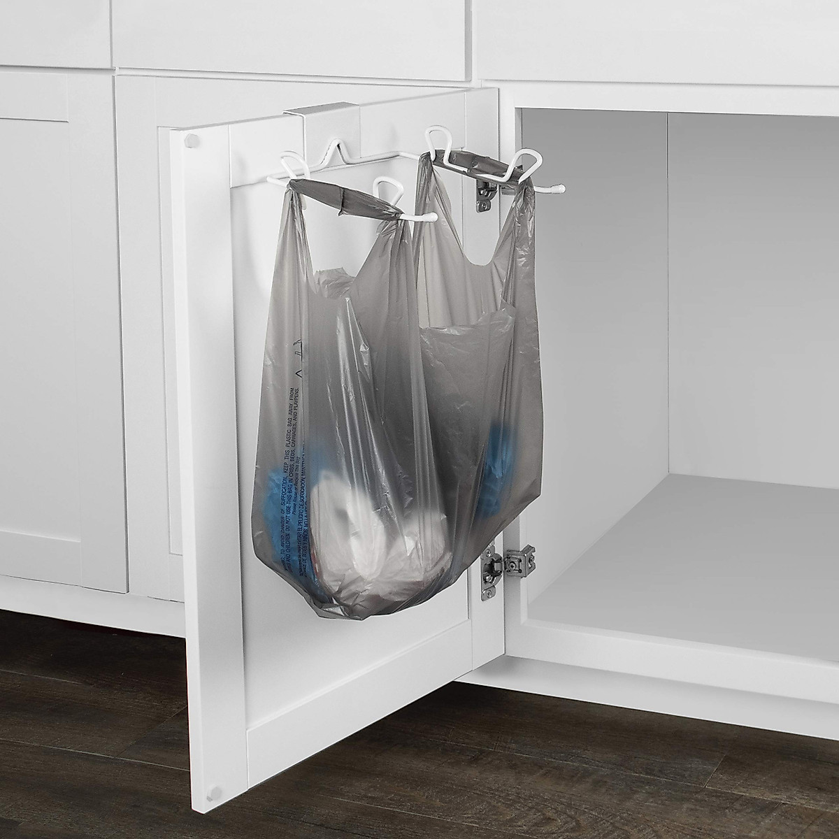 Spectrum Diversified, White Cabinet Door Trash Bag Holder