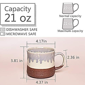 Bosmarlin Large Ceramic Coffee Mug, Big Tea Cup, 7 Colors to Choose, 21 Oz, Dishwasher and Microwave Safe, 1 PCS (Red)