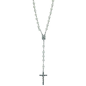 Cathedral Art Confirmation Pearl Rosary and Keepsake Box Gift Set, Confirmation Gifts for Boys and Girls, by Abbey & CA Gift, White