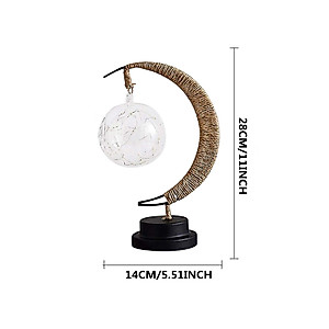 Aqestyerly Moon Lamp Enchanted Lunar Lamp, Magical LED Galaxy Lamp,Hanging Floating Moon Lamp Kids Star Moon Night Light Desk Room Home Decorations for Holiday Valentine's Day Birthday Gift (Purple)