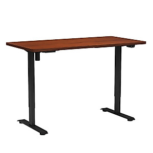 FLEXISPOT EC1 Standing Desk 55 x 28 Inches Electric Stand Up Desk Workstation, Whole-Piece Desk Board Home Office Computer Height Adjustable Desk (Black Frame + 55" Mahogany Top 2 Packages)