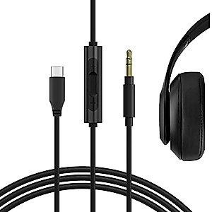 GEEKRIA QuickFit USB-C Digital to Audio Cable with Mic Compatible with Beats Solo3, Solo2, Studio3, Mixr Cable, Type-C Aux Audio Cord for Pixel 6/5/4a, S20+, Note 10/20 (4 ft /1.2 m)