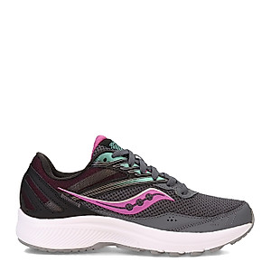Saucony Women's Cohesion 15 Running Shoe, Shadow/Razzle, 9