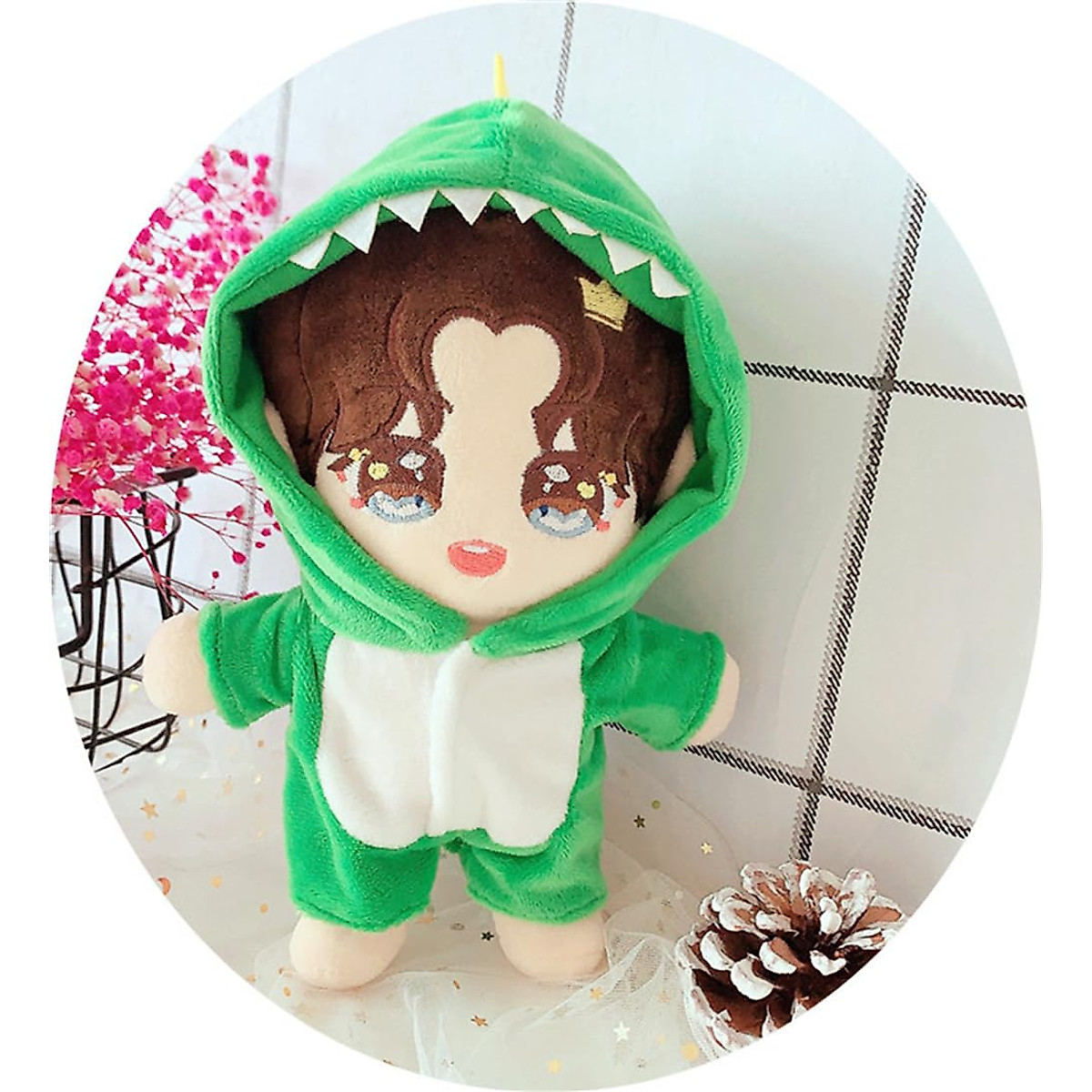 20cm /8" Doll Plush Doll's Clothes Animal one-Piece Garment Suit Pajamas Toys Dolls Accessories (Dinosaur)