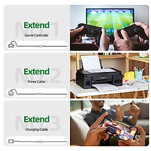 CLAVOOP Short USB Extension Cable 6 inch, USB Extender Braided USB A Male to Female USB 3.0 Extension Cable Compatible with USB Flash Drive, Printer, Camera, Mouse, Keyboard, Headset, Phone