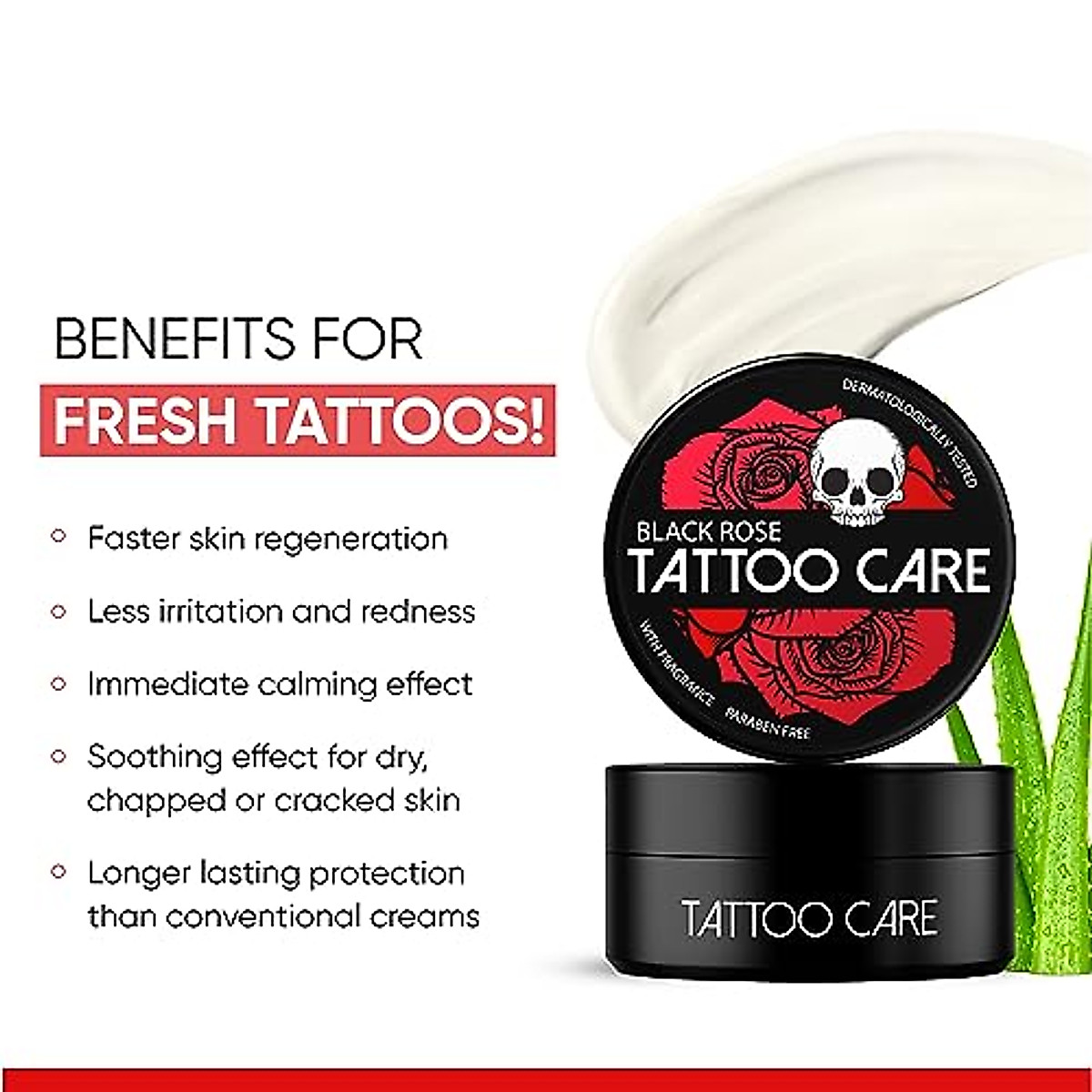 TATTOO CARE Makra Black Rose – Aftercare & Brightener Ointment - for New & Older Tattoos – Protects and Deeply Moisturizes – Enhances Colors, Prevents Fading, Brings Back Shine - 1.2 Oz/35 g