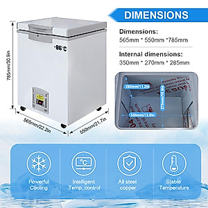HNZXIB -86° Ultra Low Temperature Freezer Lab 28L,Lab Freezer for Laboratory Sample Storage,Ultra Low Temp Freezer,Ultra Low Temperature Freezer Lab Freezers Low Temperature Freezer Lab Refrigerators
