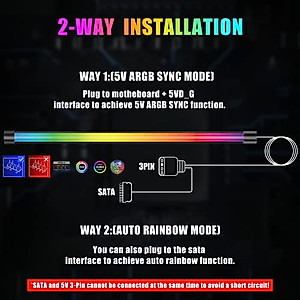 novonest Upgraded Magnetic LED Strip, 14.17"(360mm), Black, Acrylic Diffuse Material ARGB LED Strip, SATA Auto Rainbow/5V 3PIN, for Aura SYNC, Gigabyte RGB Fusion, MSI Mystic Light Sync, LB360