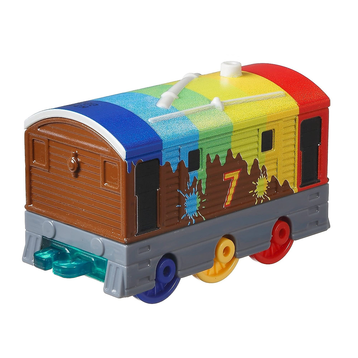THOMAS & FRIENDS Fisher-Price GYV65 Rainbow Toby Push-Along Train Engine for Preschool Kids Ages 3 Years and Up, Multicolor, 4.5 cm*3.0 cm*8.0 cm
