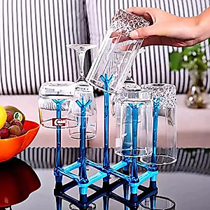 Sunwel Fashion Space Saving Expandable Drying Rack Portable Bottle Dryer Holder for Reusable Baggies, Dishes, Cups, Glass and Bottles Great for Home & Travel