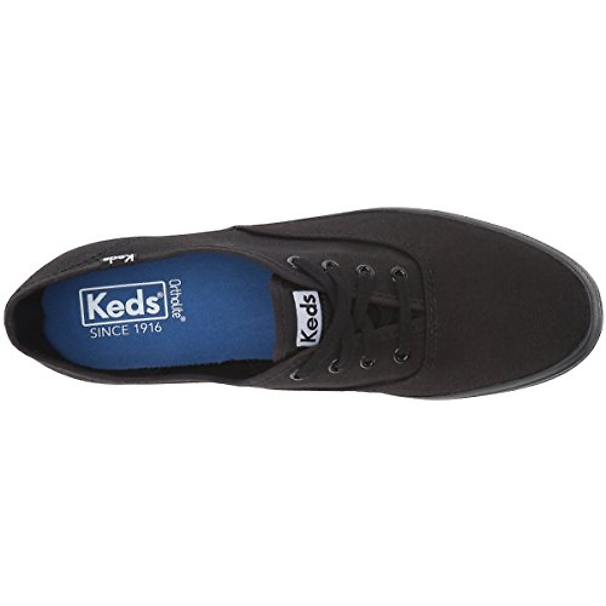 Keds Women's Champion Original Canvas Lace-Up Sneaker, Black/Black, 7 M US