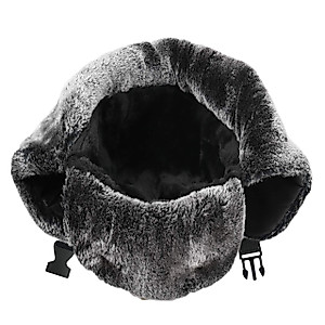 LUTHER PIKE SEATTLE Winter Trapper Hat - Russian Style Ushanka, Face Mask Hats for Men & Women - Ear Flaps, Chin Strap, Windproof Ski Mask - Covers Full Face, Hunting, Snowboarding Accessories Black
