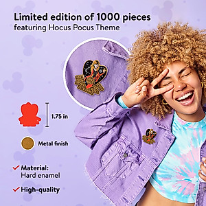 Disney Enamel Pin Set, Hocus Pocus Themed Jewelry, Pack of 4 Pieces, 1.75”, Limited Edition Collectors Pins with Three Sanderson Sisters and Billy Butcherson, Amazon Exclusive