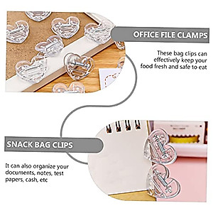 Tofficu 60 Pcs Transparent Love Clip Food Storage Sealing Clips Frog Chip Clips Magnets Sealing Clips Chip Bag Clamps Food Bag Clips Hinge Paper Clips Mini Chips Plastic Girl Wallet Heavy