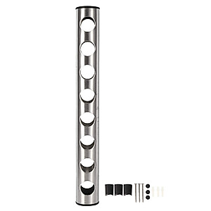 ZPSHYD Wall Mounted Wine Holder, Stainless Steel Wall Mounted Vertical Red Wine Bottle Holder Rack Display Organizer Stand for Household Bar Supplies(8 Holes-Silver)