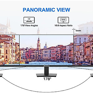 SANSUI Monitor 22 inch IPS Panel 1080p FHD 75Hz Computer Monitor with HDMI VGA, Ultra-Slim Bezel Ergonomic Tilt Eye Care LED Display for Home Office (ES-22F1 HDMI Cable Included)