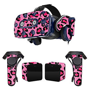 MightySkins Skin Compatible with HTC Vive Pro VR Headset - Pink Leopard | Protective, Durable, and Unique Vinyl Decal wrap Cover | Easy to Apply, Remove, and Change Styles | Made in The USA