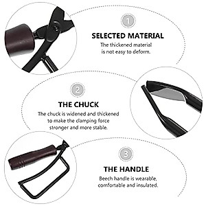 Happyyami 3 pcs fireplace carbon clip barbeque tool barbecue carbon clip Heavy- Duty Log campfire log grabber fire place accessories dessert tong bbq tongs garbage tong long iron pliers Wood