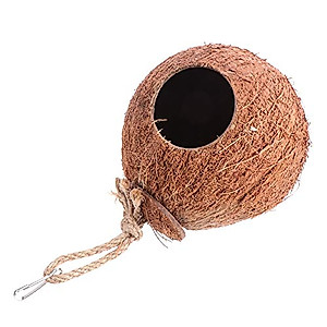 balacoo Coconut Bird House Hanging Natural Coconut Shell Bird Nest Bird Breeding Nest for Parakeets Budgerigar and Small Pet