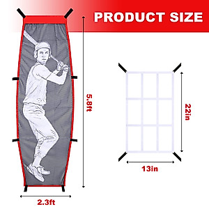 VAIPI Baseball Pitching Net Softball Pitching Trainer with 2 Dummy Batter Batting Net and Pitching Zone Hitting Aid Training Equipment for Practice Improved Hitting and Pitching Accuracy Training