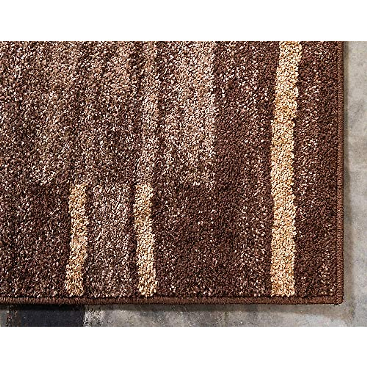 Unique Loom Autumn Collection Modern Contemporary Casual Abstract Area Rug, Rectangular 9' 0 x 12' 0, Brown/Beige Border