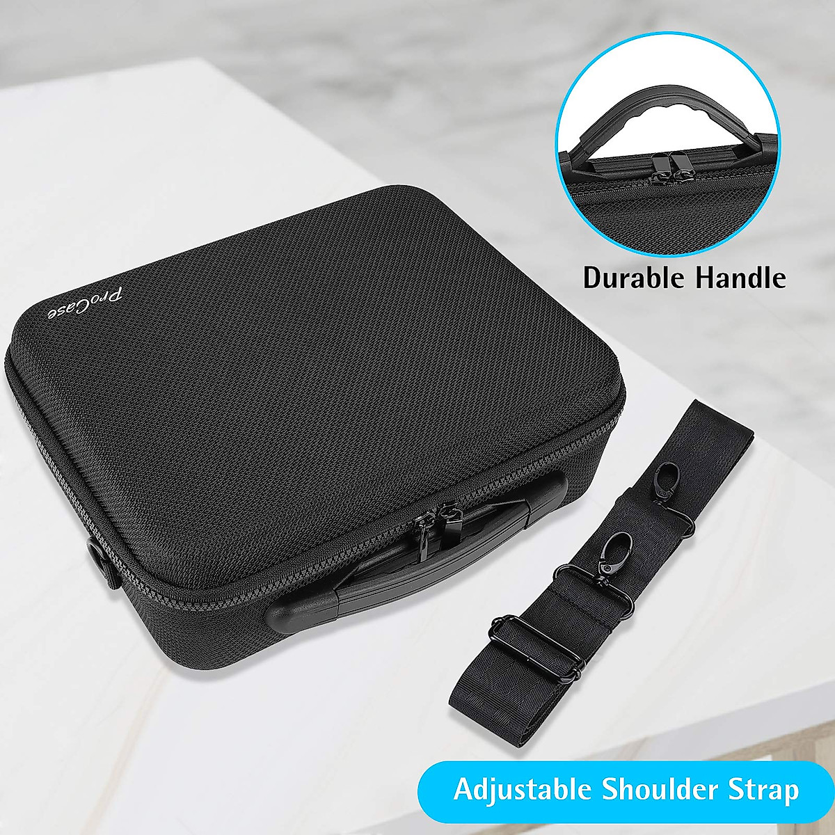 ProCase Carrying Case for DJI Mini 2 DJI Mini 2 Fly More Combo and Accessories, Hard Shockproof Storage Travel Case with Shoulder Strap