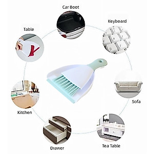 YCSXhandpick Small Broom with Dustpan Combo Set Dust Pan and Brush Set Table Ceaner Gap Cleaning Brushes and Dust Pans Hand Broom