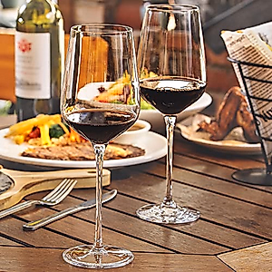 AILTEC Wine Glasses Set of 6, Crystal Glass with Stem for Drinking Red/White/Cabernet Wine as Gifts Sets, Clear Lead-Free Premium Blown Glassware (19oz,6 pack)