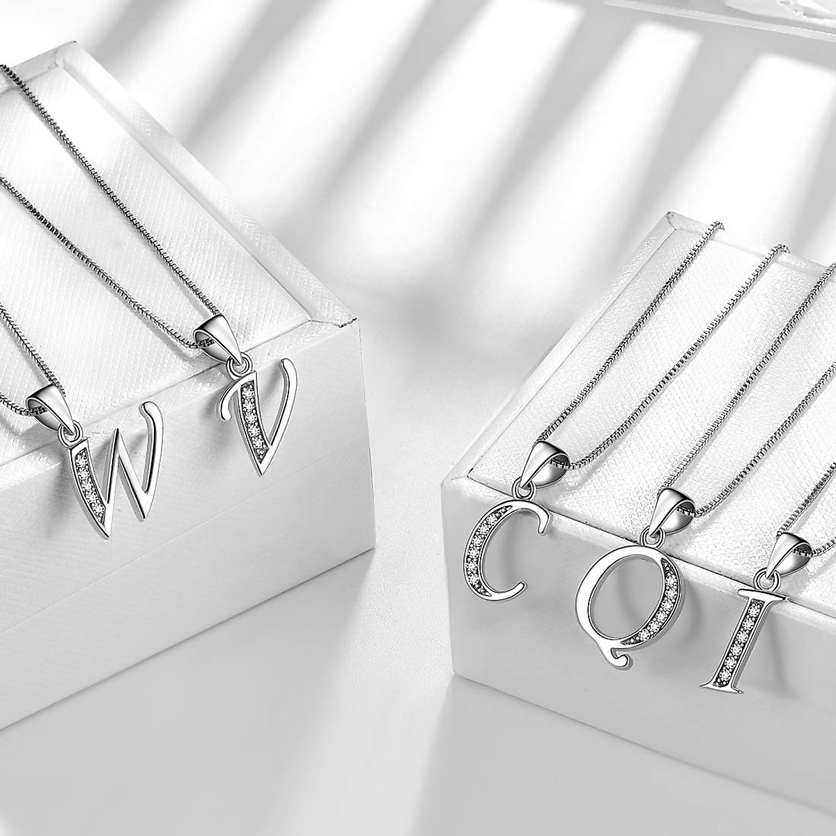 Aurora Tears Letter J Necklace Initial 925 Sterling Silver Alphabet Pendant Crystal Name Gift Women Cubic Zirconia Jewelry DP0045J