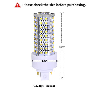 TSEXES Gx24q LED Light Bulb,4-Pin Light Bulb,13W PL-C Recessed Lamp Replacement 26W Fluorescent Light Bulb,4100K,4-Pack