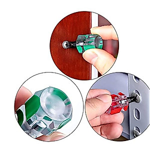 Deal Maniac Mini Ultra Short Stubby Screwdriver Set 2 Pieces 1 Phillips, 1 Flat Head, Sewing Machine Repair Performance Tool, Suitable for Tight Spaces & DIY Repairs A must have for every toolbox