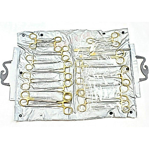 Cynamed-Gold Premium German 82 Pcs Veterinary Instruments Set -Include Kelly Forceps- Mosquito Forceps -Carmalt Forceps -Backhaus Towel Clamp- Mayo Metzenbaum Scissors- All in ONE